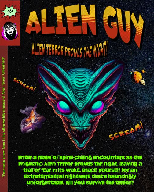 Alien Guy T-Shirt Design Template — Customize it in Kittl