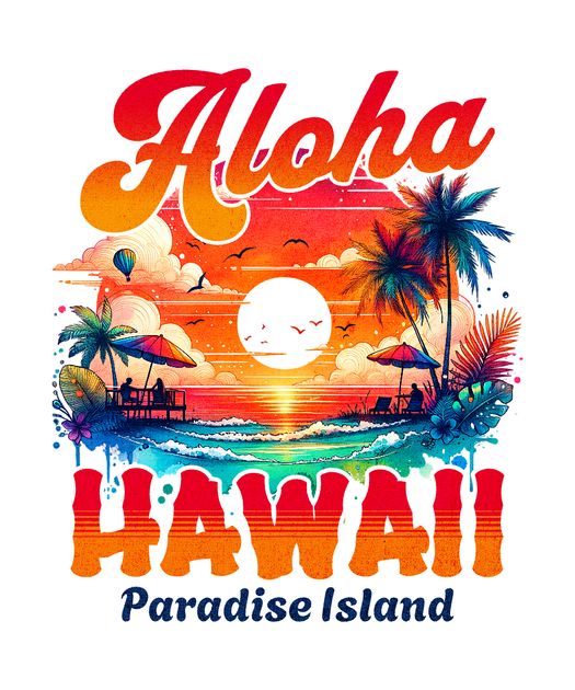 Aloha Hawaii Paradise Island Design Template — Customize it in Kittl