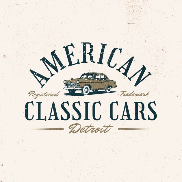 American Classic Cars - Old School Logo Design Template — Customize it ...
