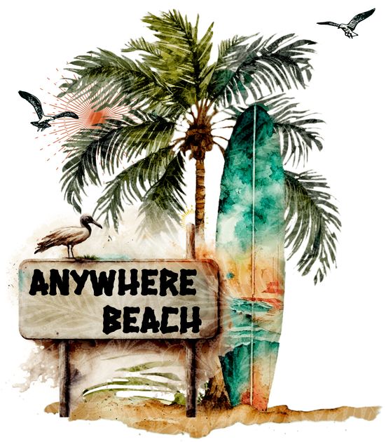 Anywhere Beach Poster Design Template — Customize it in Kittl