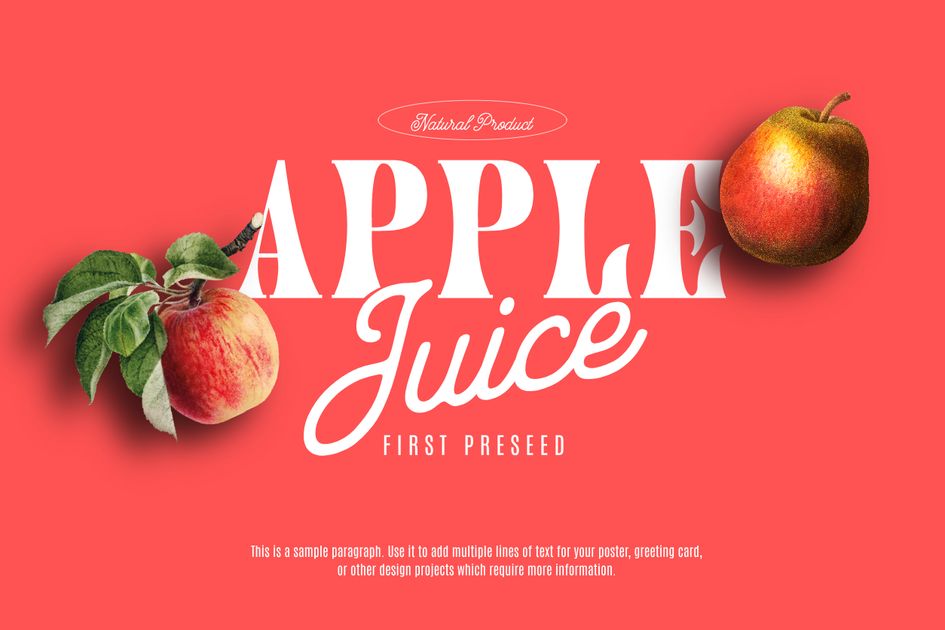 Apple Juice Poster Design Template — Customize it in Kittl