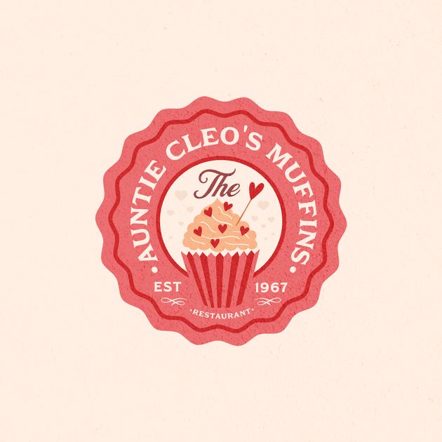 Auntie Cleo's Muffins - Bakery Badge Logo Design Template — Customize ...