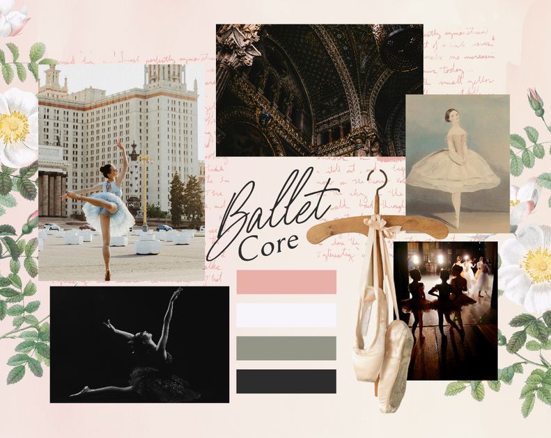 Ballet Core - Pink Feminine Moodboard Brand Board Design Template ...
