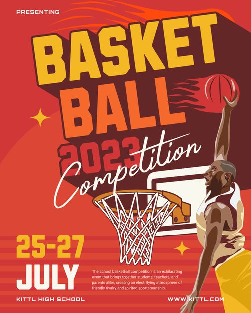 Basketball Poster Design Template — Customize it in Kittl