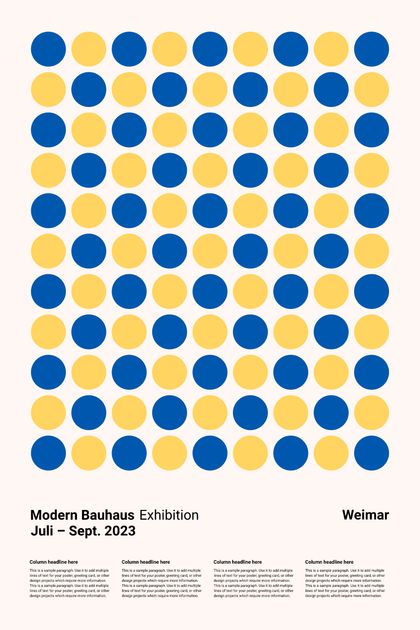 Bauhaus Graphic Design - Modern Grid Poster Design Template — Customize ...