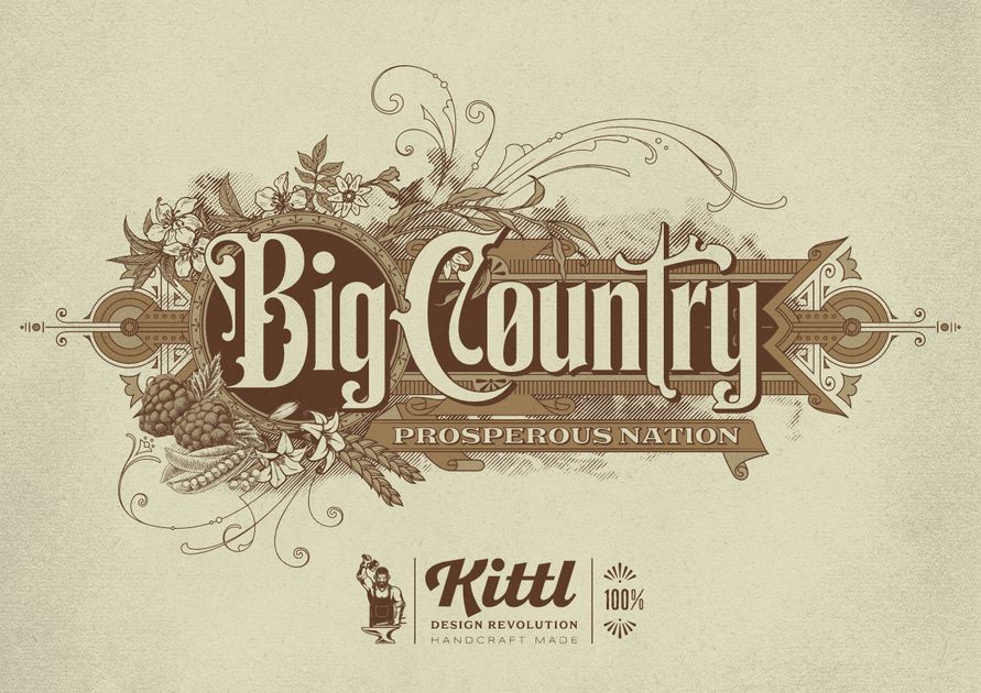 Big Country - Vintage Lettering Label Design Template — Customize it in ...