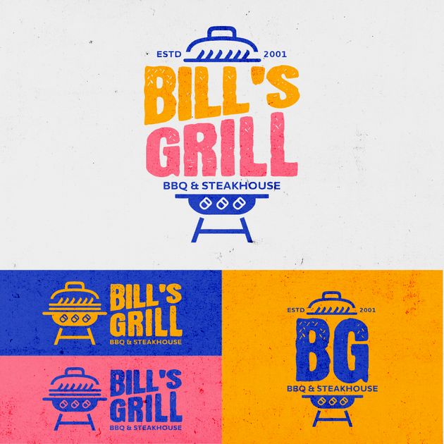 Bill's Grill BBQ & Steakhouse Logo Design Template — Customize it in Kittl