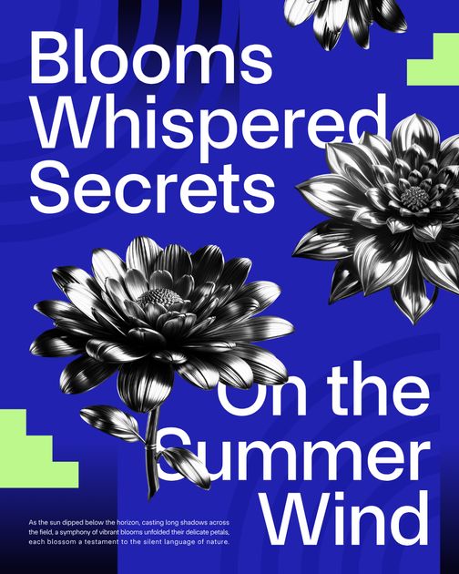 Blooms Poster Design Template — Customize it in Kittl