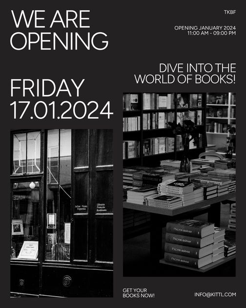 Book Store Grand Opening Poster Design Template — Customize it in Kittl