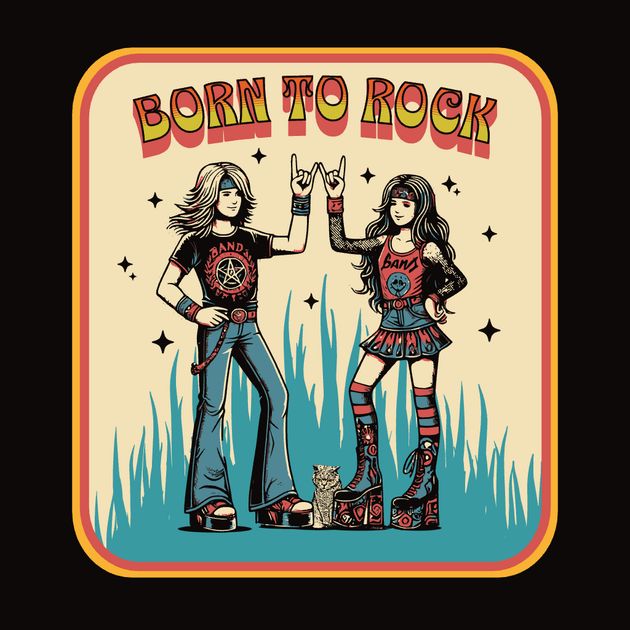 Born to Rock Retro Poster Design Template — Customize it in Kittl
