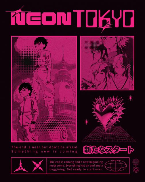 Brutalist Anime Poster Poster Design Template — Customize it in Kittl