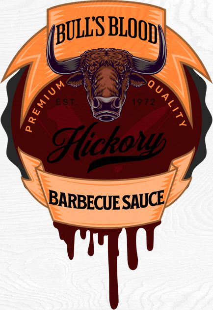Bull's blood Barbecue sauce Label Design Template — Customize it in Kittl