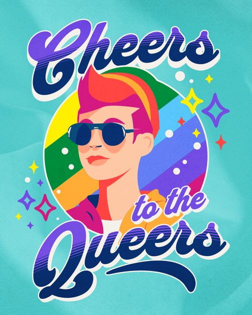 Cheers to the Queers T-Shirt Design Template — Customize it in Kittl