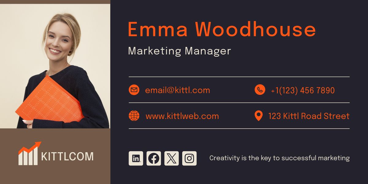 Clean Modern Marketing Manager Company Email Signature Social Design ...