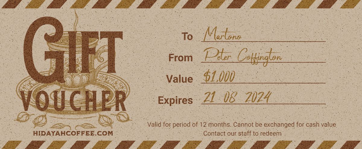 Coffee Shop Gift Voucher Card Design Template — Customize it in Kittl