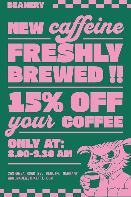 Coffee Shop Sidewalk Sign Design Template — Customize it in Kittl
