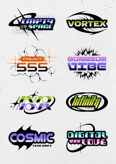 Colorful Y2K Logo Design Template — Customize it in Kittl
