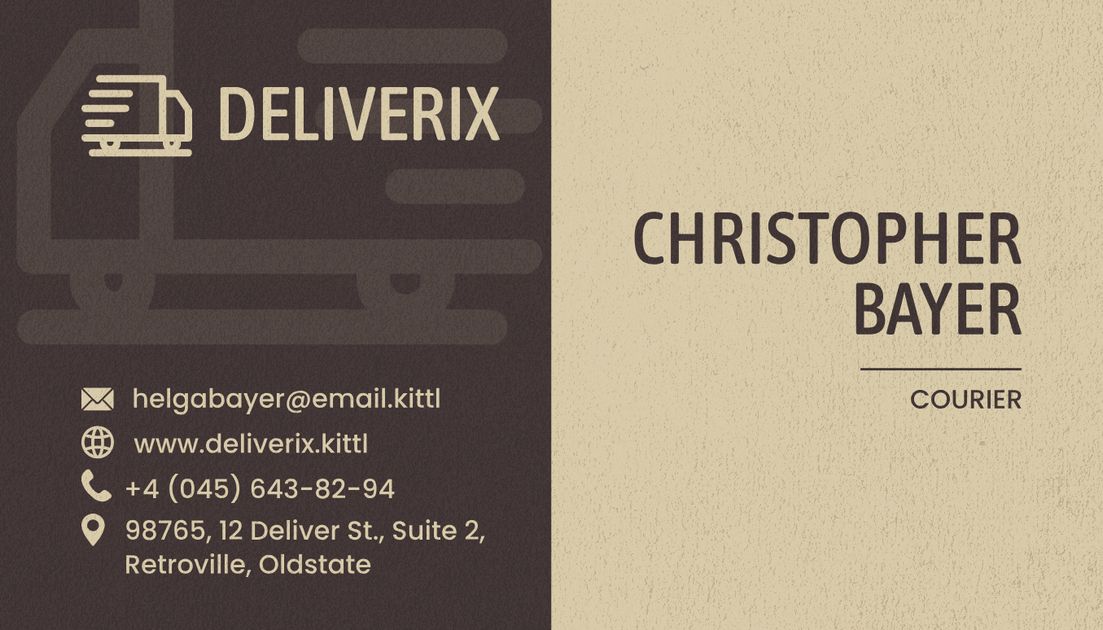 Courier Business Card Card Design Template — Customize it in Kittl