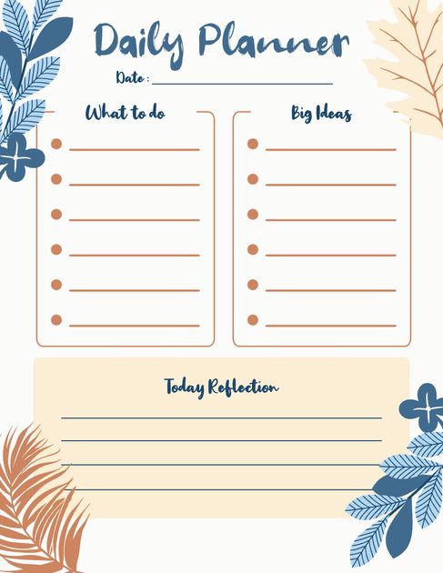 Daily Planner Design Template — Customize it in Kittl