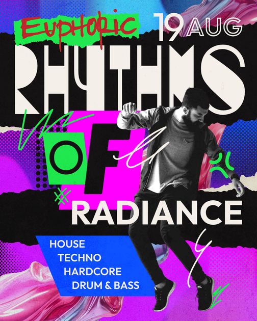 Euphoric Rhythms Poster Design Template — Customize it in Kittl