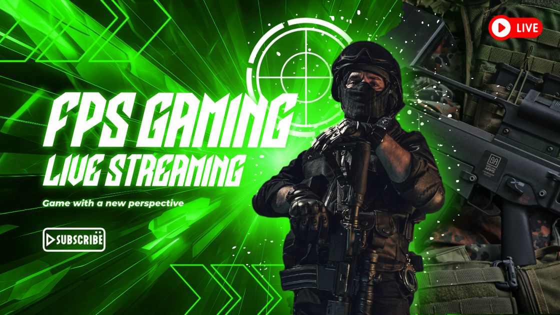 Fps Gaming Channel Thumbnail Design Template — Customize it in Kittl