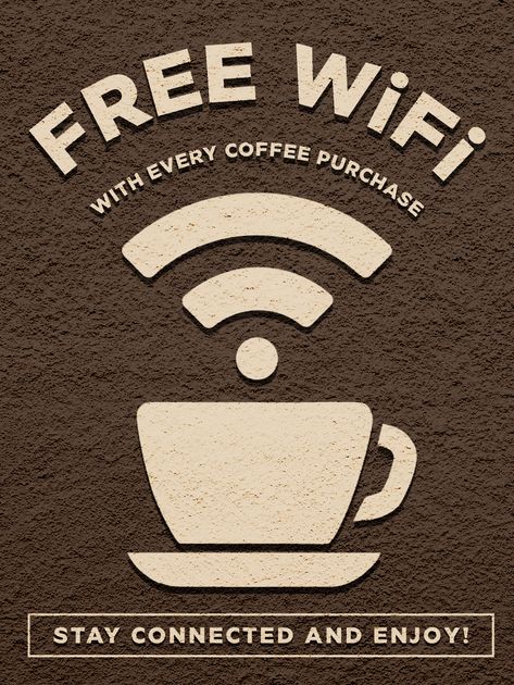 Free WiFi Cafe Signage Poster Design Template — Customize it in Kittl