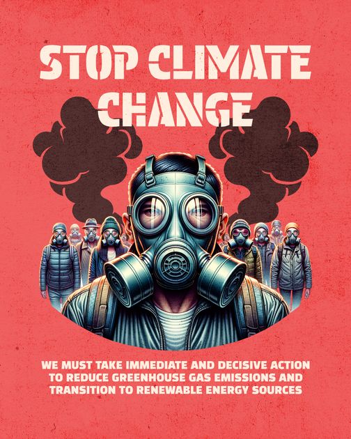 Illustrative Stop Climate Change Design Template — Customize it in Kittl
