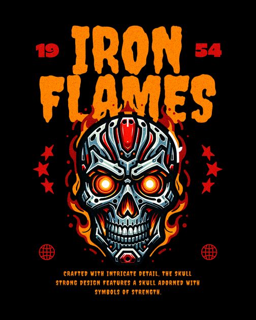 Iron Flames T-Shirt Design Template — Customize it in Kittl