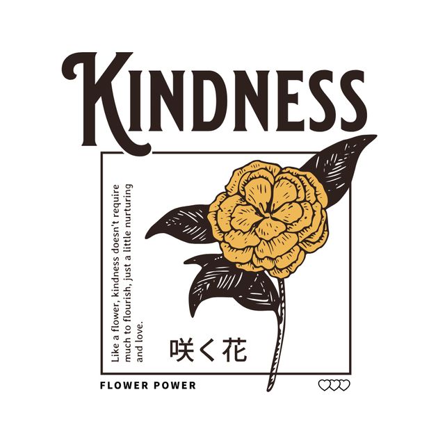 Kindness Flower T-Shirt Design Template — Customize it in Kittl