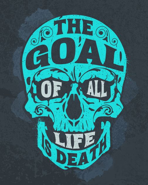 Life and Death - Silhouette Typography T-Shirt Design Template ...