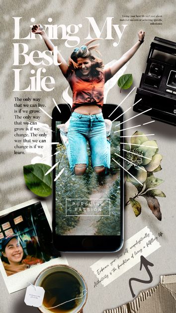 Living my Best Life Vision Board Brand Board Design Template ...