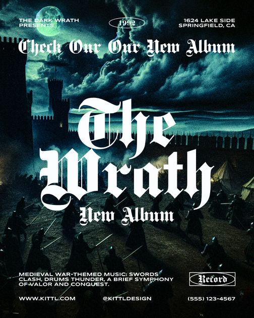 Medieval War Music Album Cover Poster Design Template — Customize it in ...