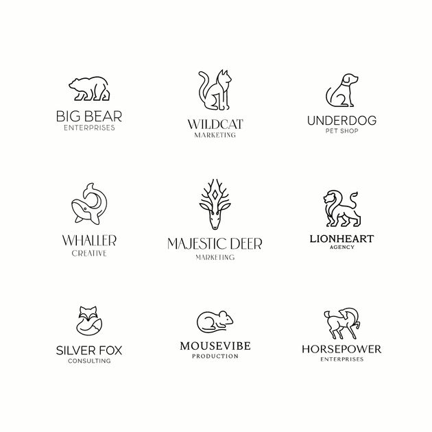 Minimal Animal Logo Collection Logo Design Template — Customize it in Kittl