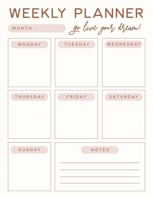 Minimalist Boxes Weekly Planner Card Design Template — Customize it in ...