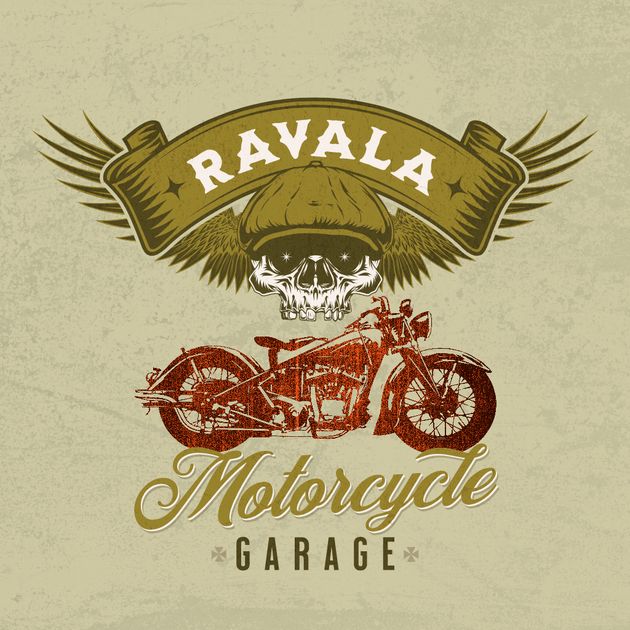 Motorcycle Ravala Logo Design Template — Customize it in Kittl