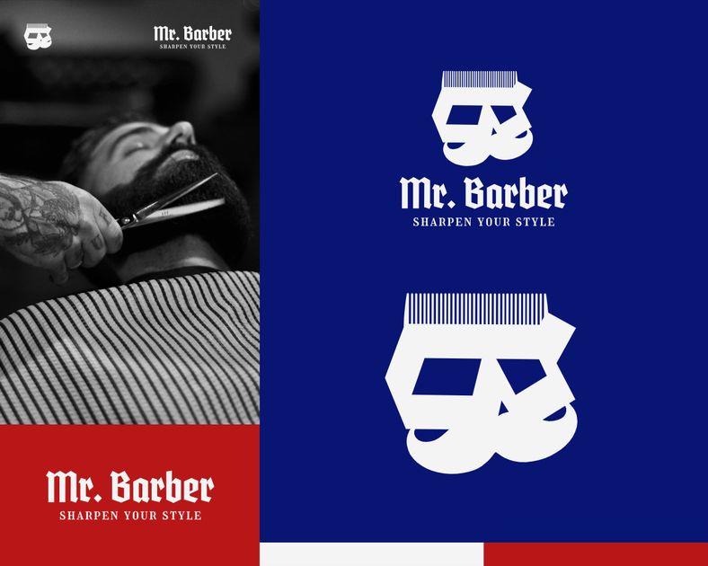 Mr. Barber - Barbershop Logo Design Template — Customize it in Kittl