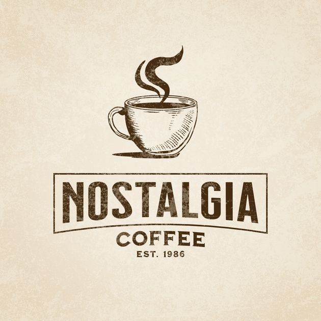 Nostalgia Coffee Logo Design Template — Customize it in Kittl