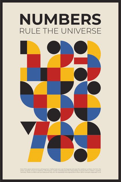 Numbers Rule the Universe Poster Design Template — Customize it in Kittl