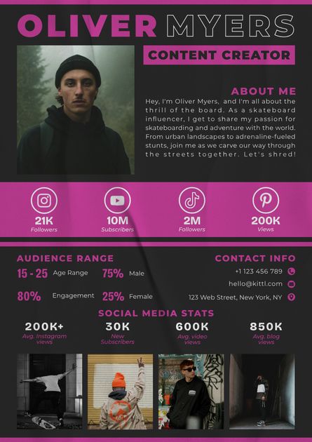 Oliver Myers Media Kit Poster Design Template — Customize it in Kittl