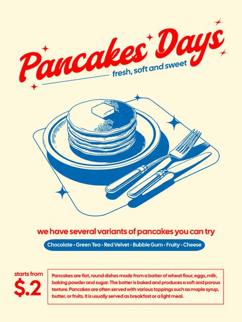 Pancakes Days Poster Design Template — Customize it in Kittl
