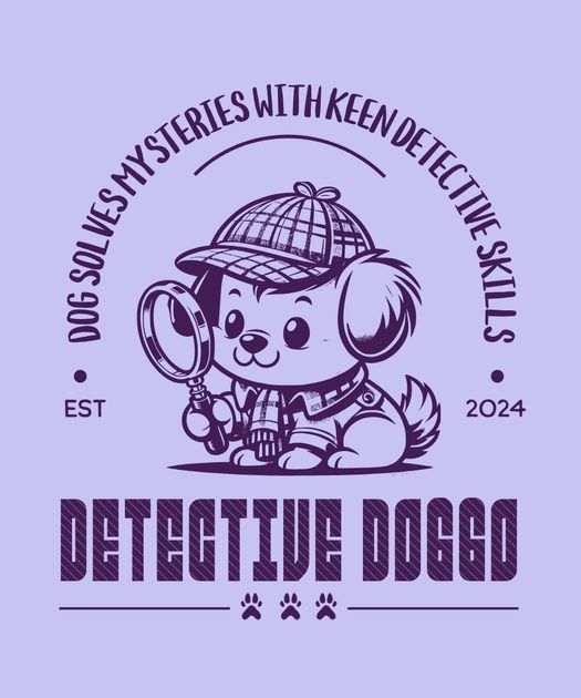 Purple Detective Doggo Design Template — Customize it in Kittl