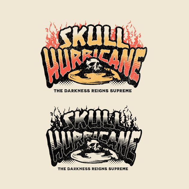 Retro Vintage Skull Hurricane Emblem Logo Design Template — Customize ...