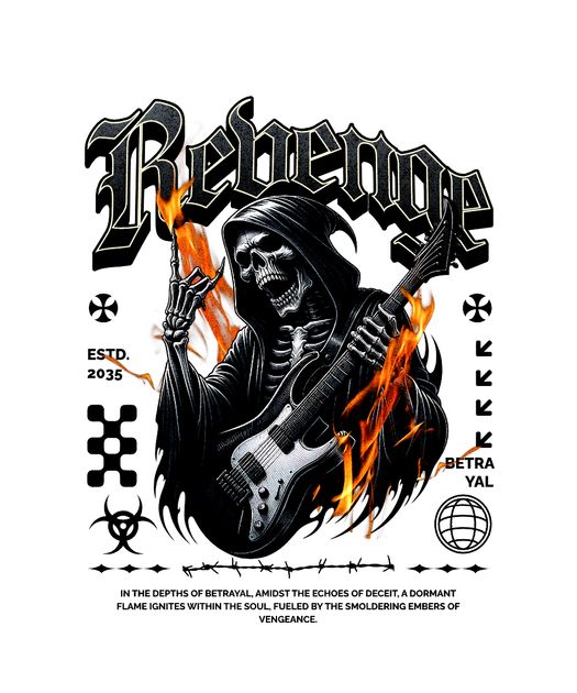 Revenge Skeleton T-Shirt Design Template — Customize it in Kittl