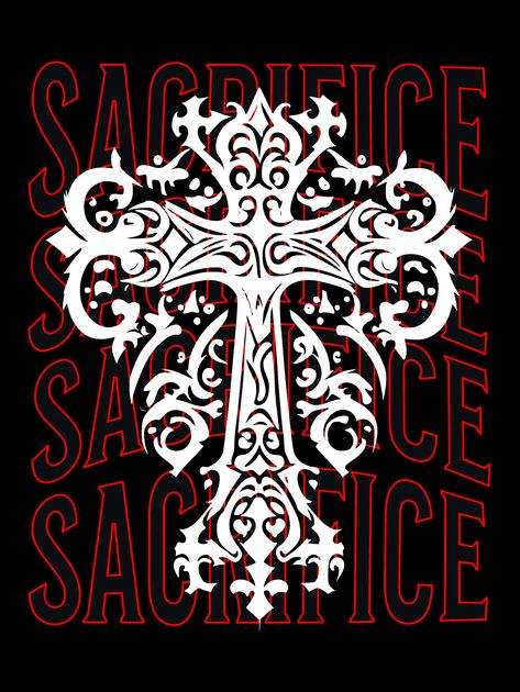 Sacrifice Cross Streetwear Design T-Shirt Design Template — Customize ...