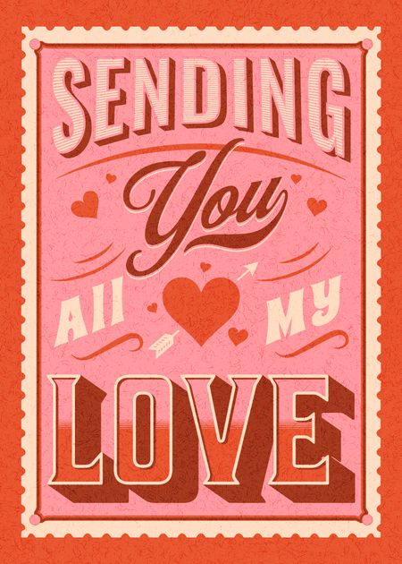 Sending All My Love - Valentine's Greeting Card Design Template ...
