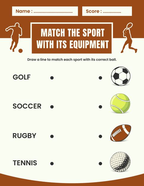 Sport Worksheets Design Template — Customize it in Kittl
