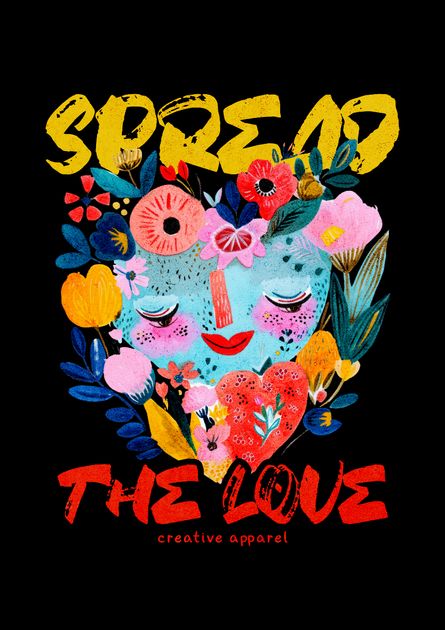 Spread The Love T-Shirt Design Template — Customize it in Kittl