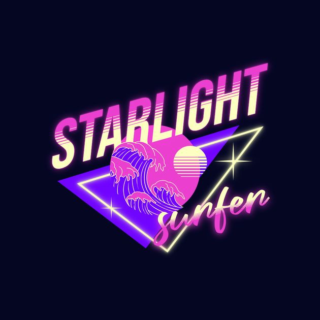 Starlight Surfer - Vaporwave Logo Design Template — Customize it in Kittl