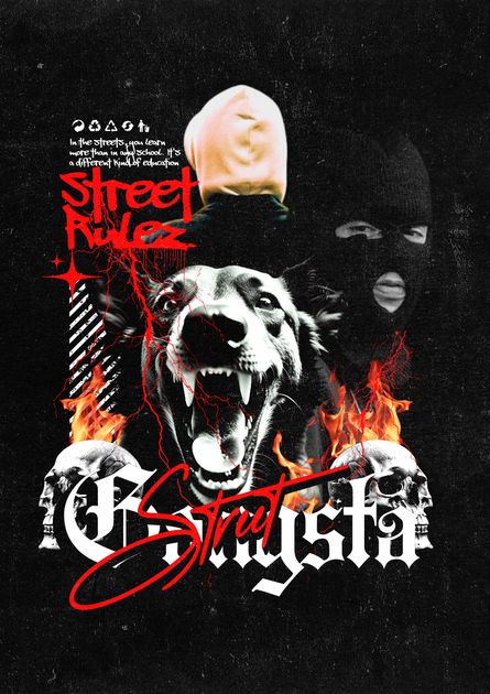 Street Gangsta T-Shirt Design Template — Customize it in Kittl
