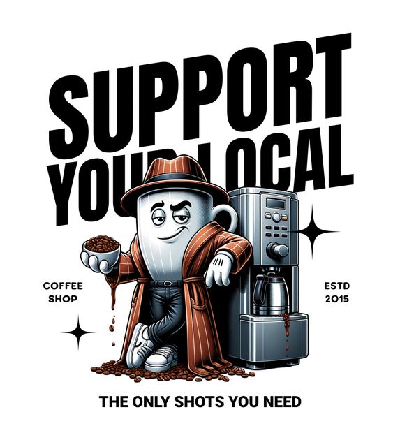 Support Your Local T-Shirt Design Template — Customize it in Kittl